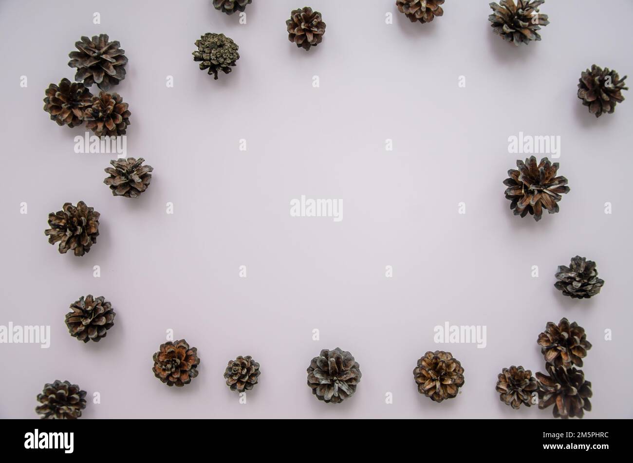 Minimal creative cone frame arrangement pattern on beige. flat lay, top ...