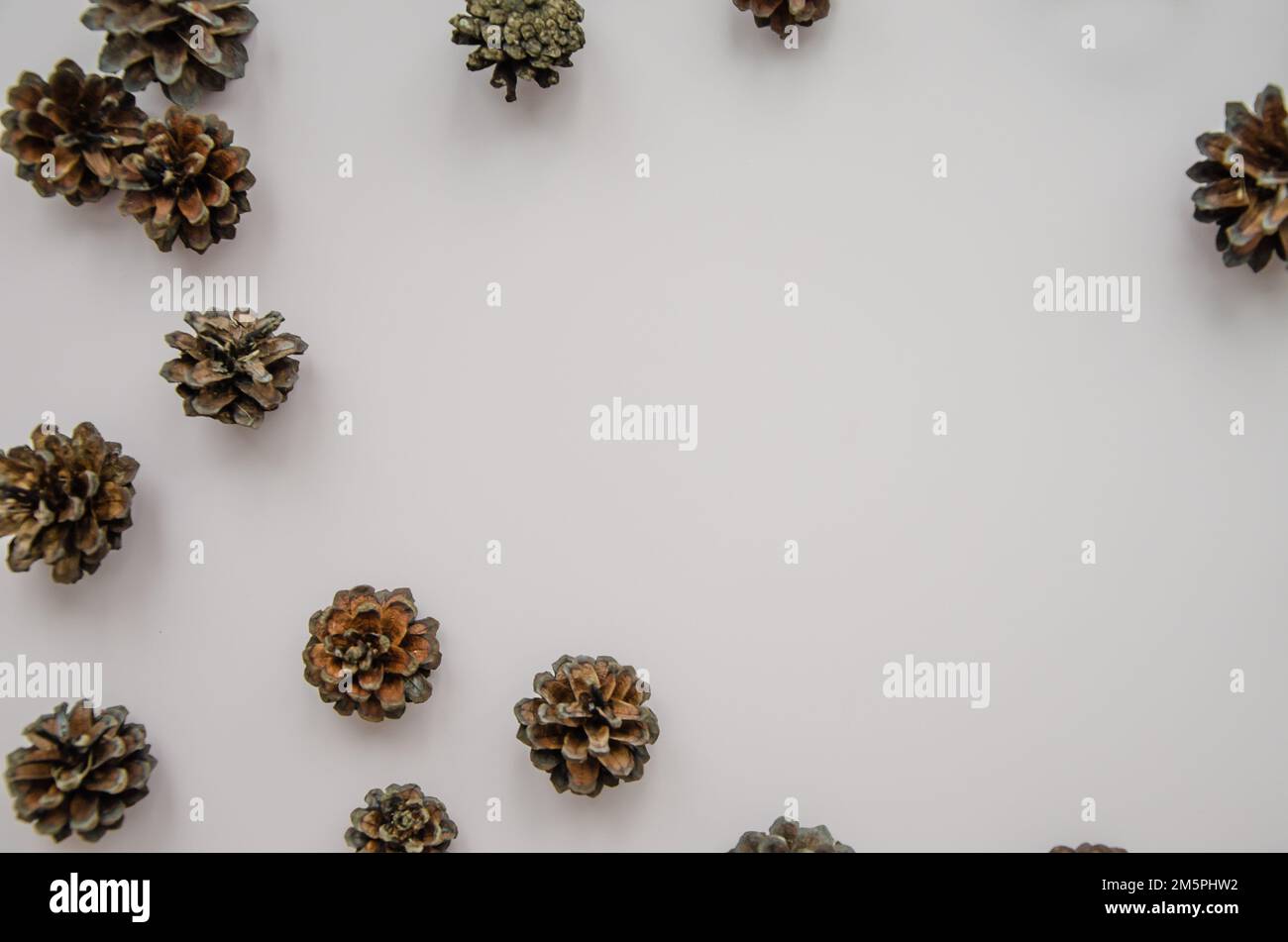 Minimal creative cone frame arrangement pattern on beige. flat lay, top ...