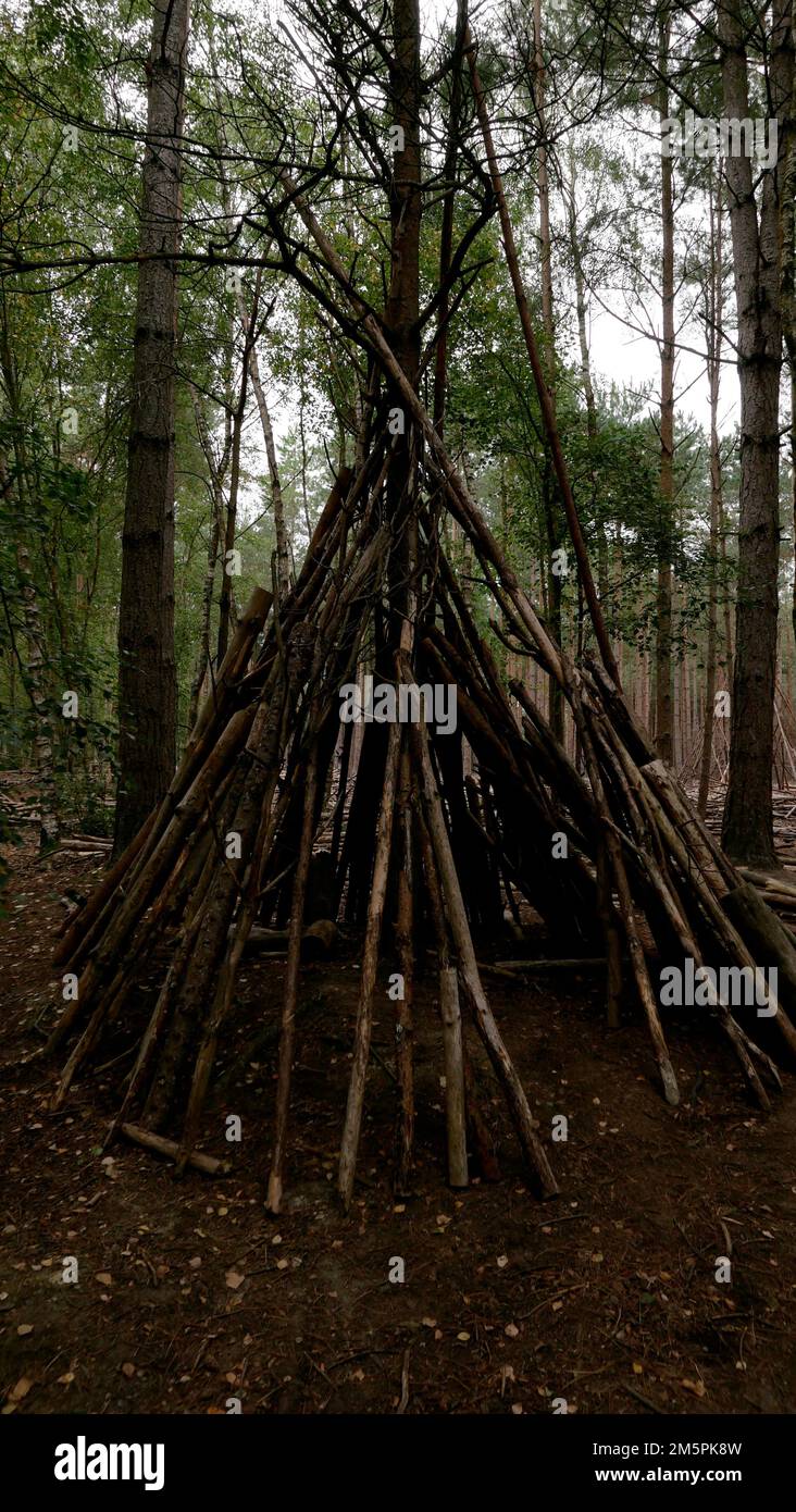 Hut made of branches Stock Photo - Alamy