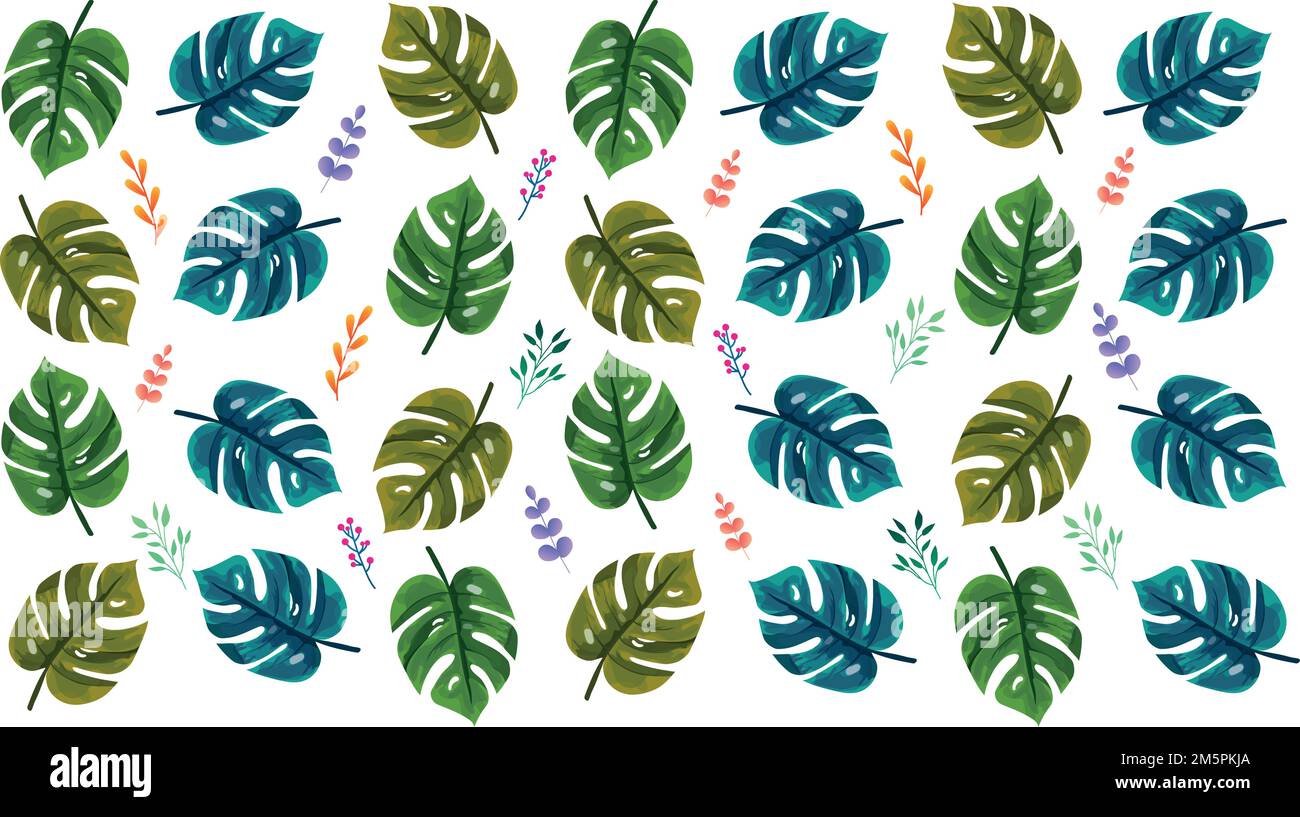 Monstera leaf shameless vector background Stock Vector Image & Art - Alamy