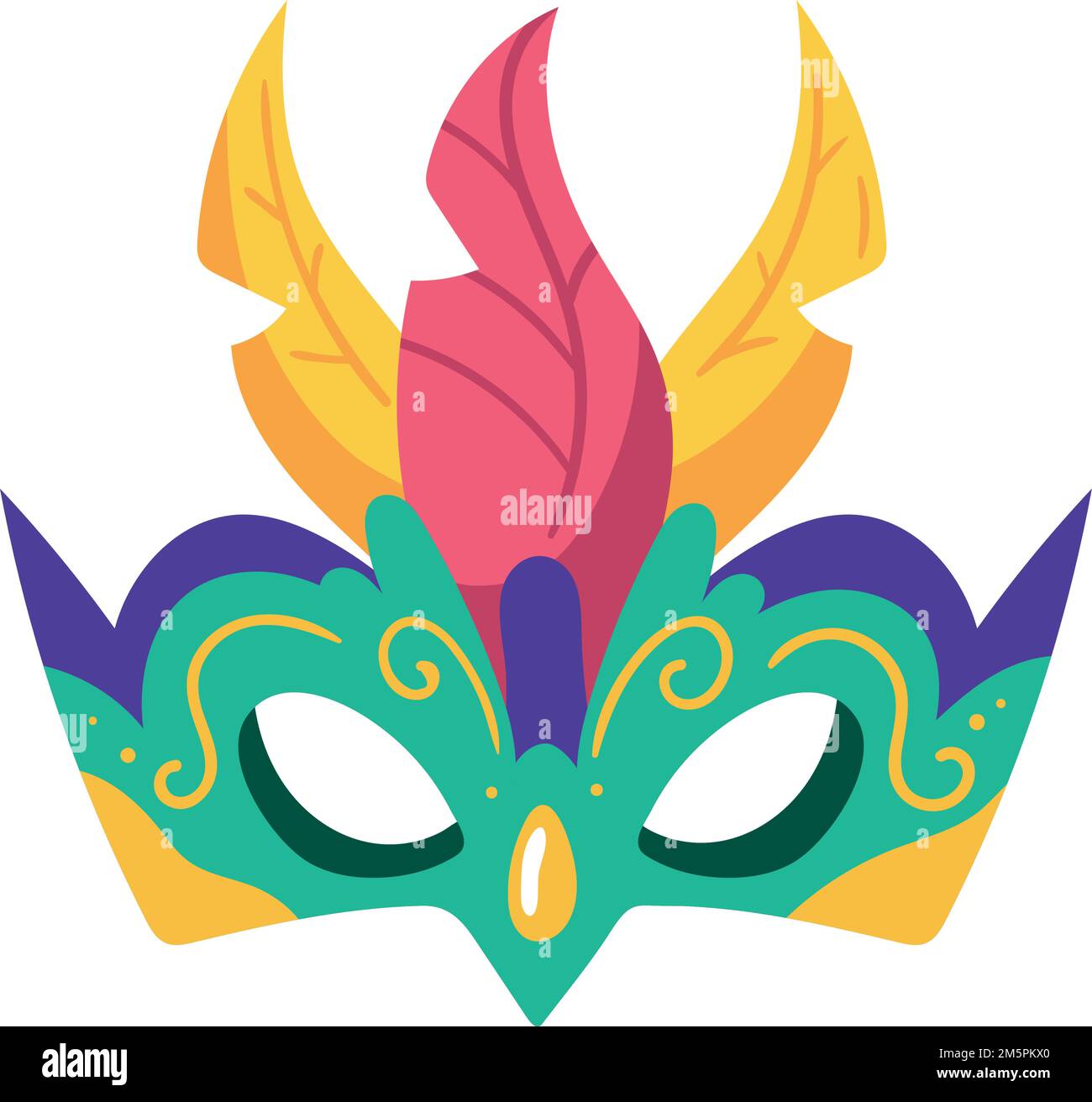 Venetian mask green feathers Cut Out Stock Images & Pictures - Alamy