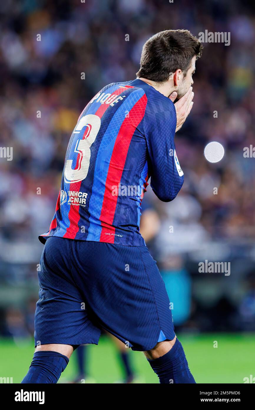 BARCELONA - OCT 9: Pique in action during the LaLiga match between FC ...