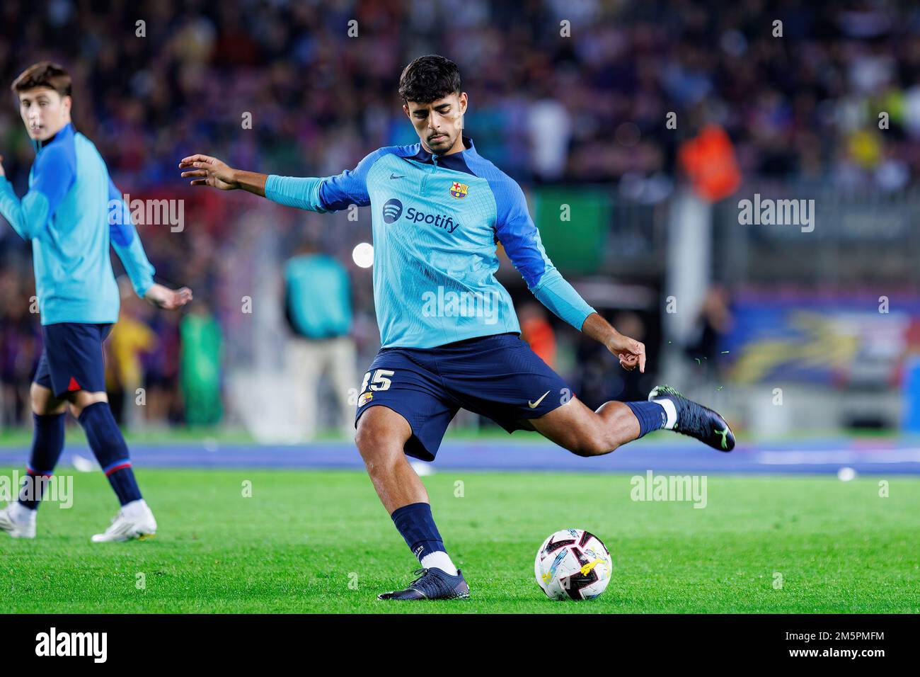 BARCELONA - OCT 9: Chadi Riad warms up prior to the LaLiga match ...