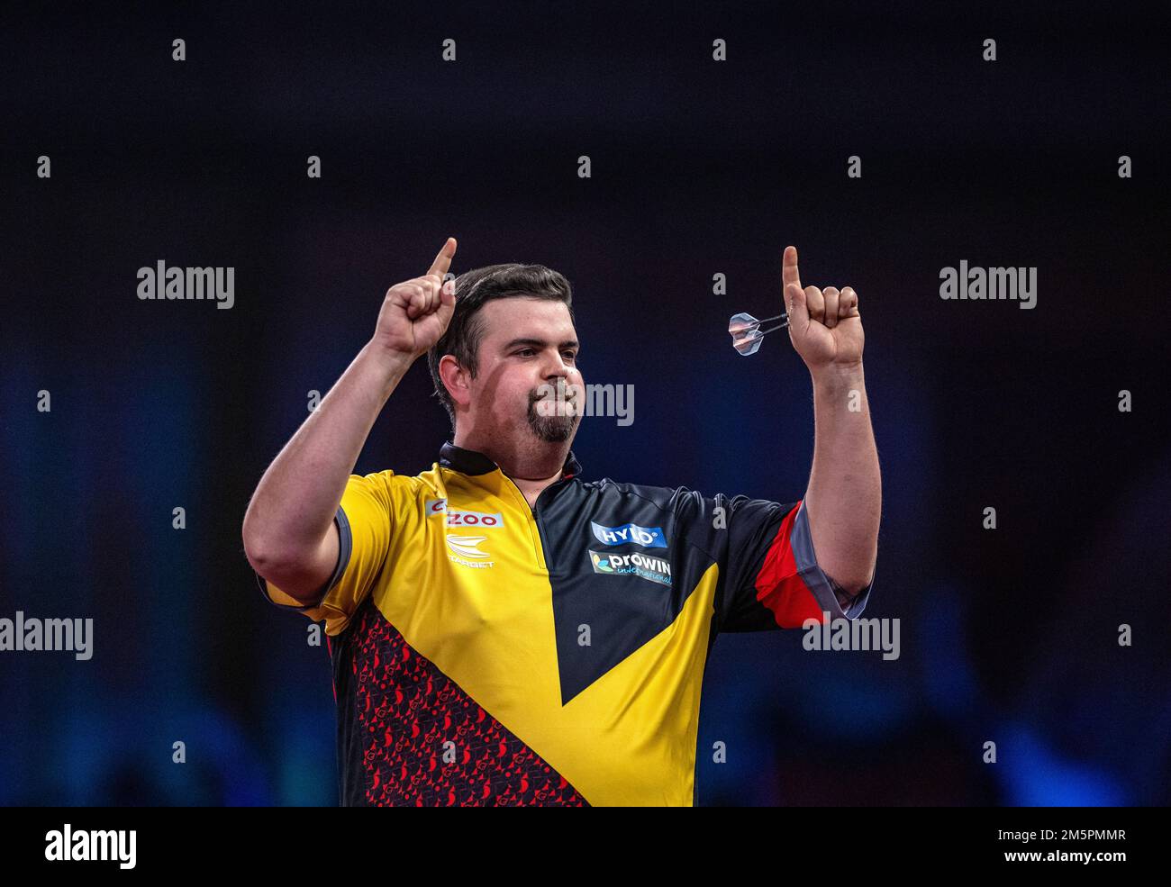 Gabriel Clemens celebrates winning his match during day thirteen of the ...