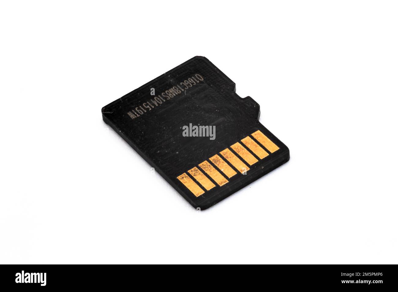 A Used black Micro SD card isolated on a white background Stock Photo ...