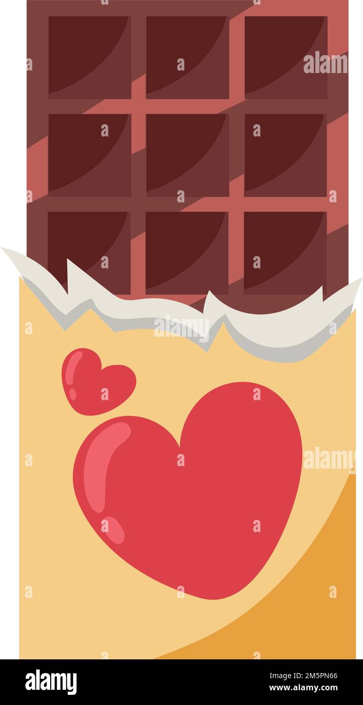 chocolate bar with hearts Stock Vector Image & Art - Alamy
