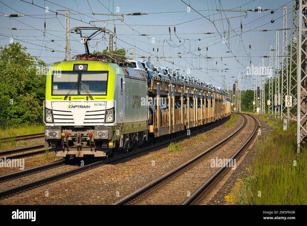 A class 193 locomotive passing through Saarmund, Germany Stock Photo ...