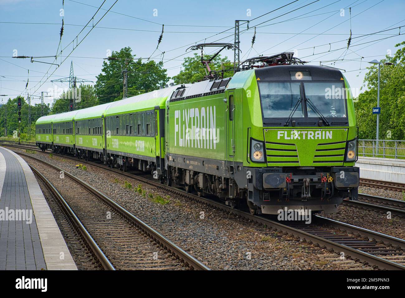 A class 193 locomotive passing through Saarmund, Germany Stock Photo ...