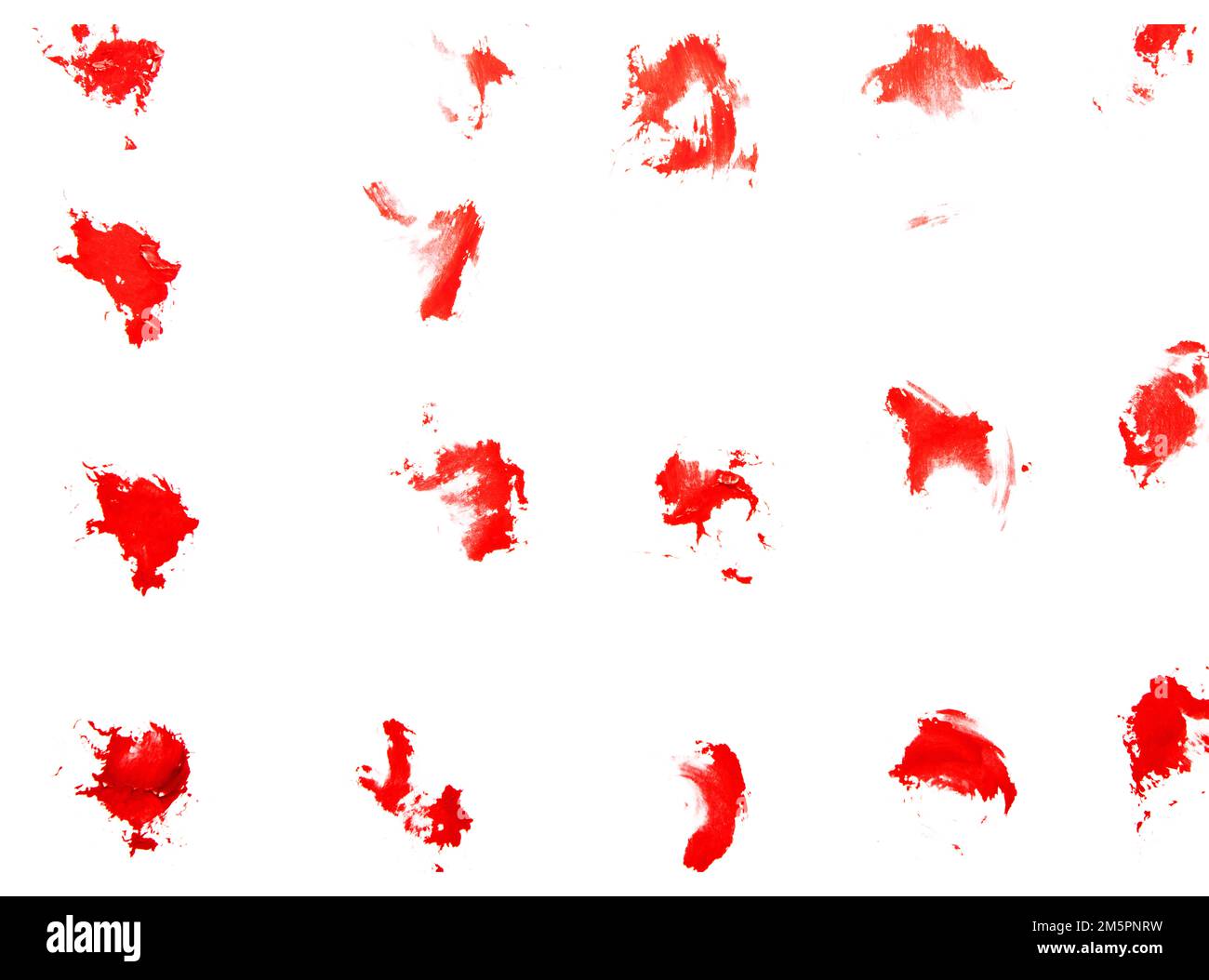 Realistic blood isolated on white background. Drops of blood and ...