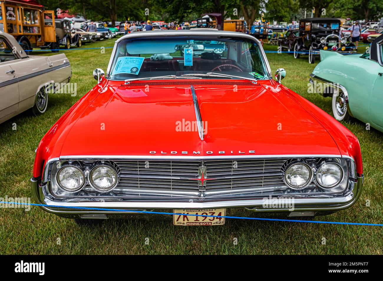 Iola, WI - July 07, 2022: High perspective front view of a 1962 ...