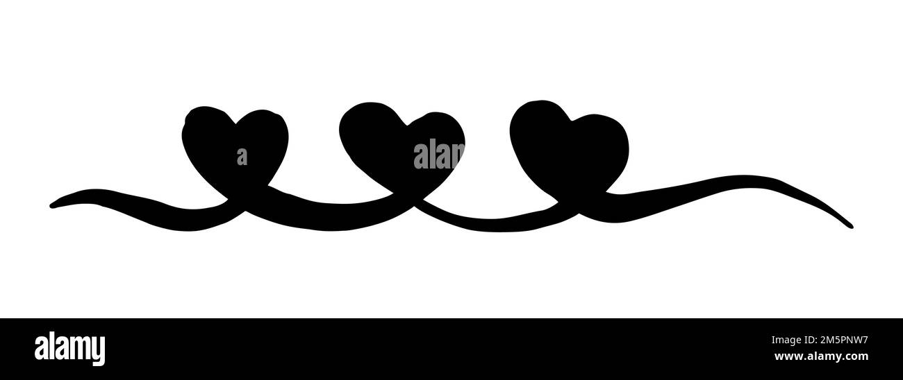 Three hearts Black and White Stock Photos & Images - Alamy
