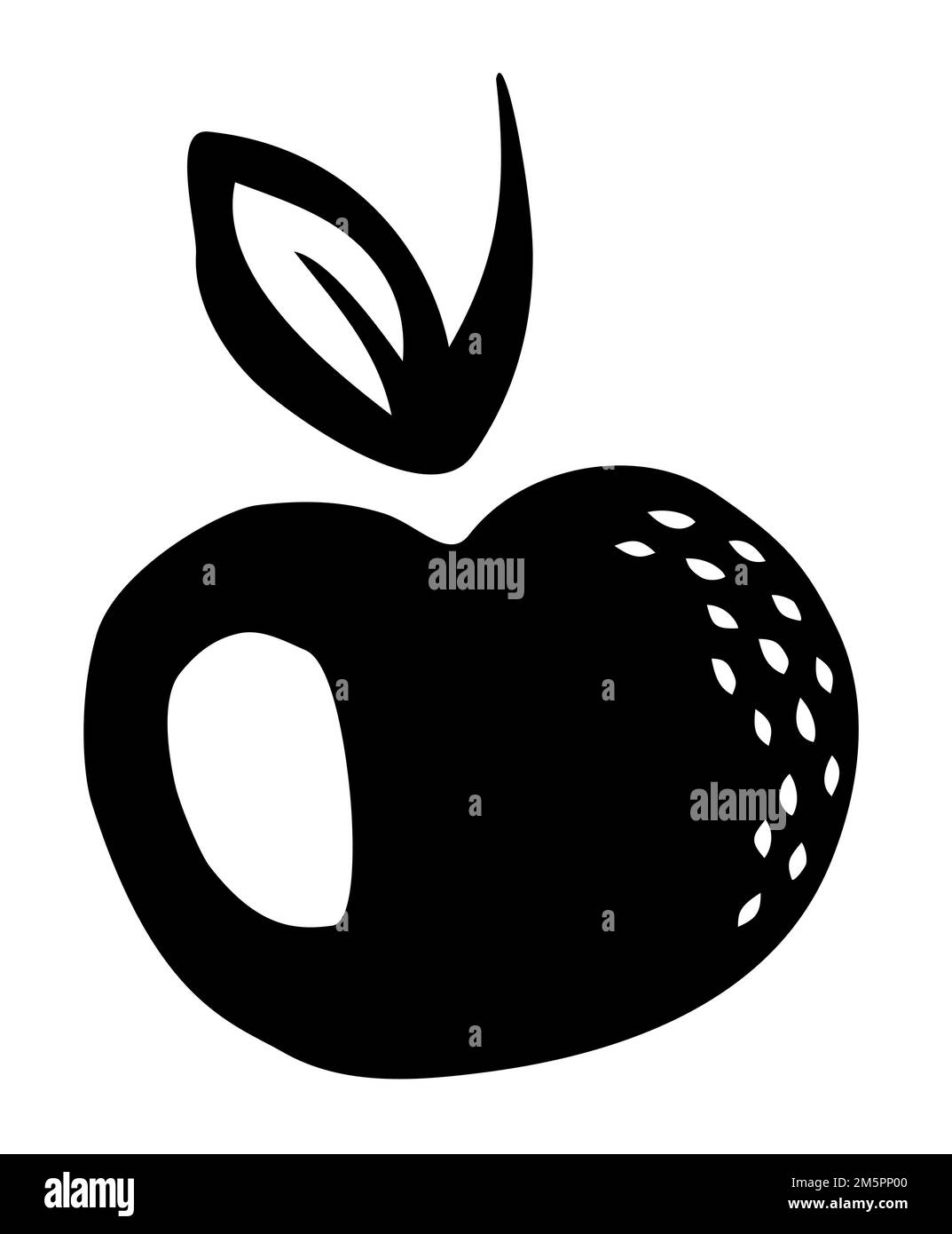 Apple hand painted with ink brush isolated on white background Stock ...