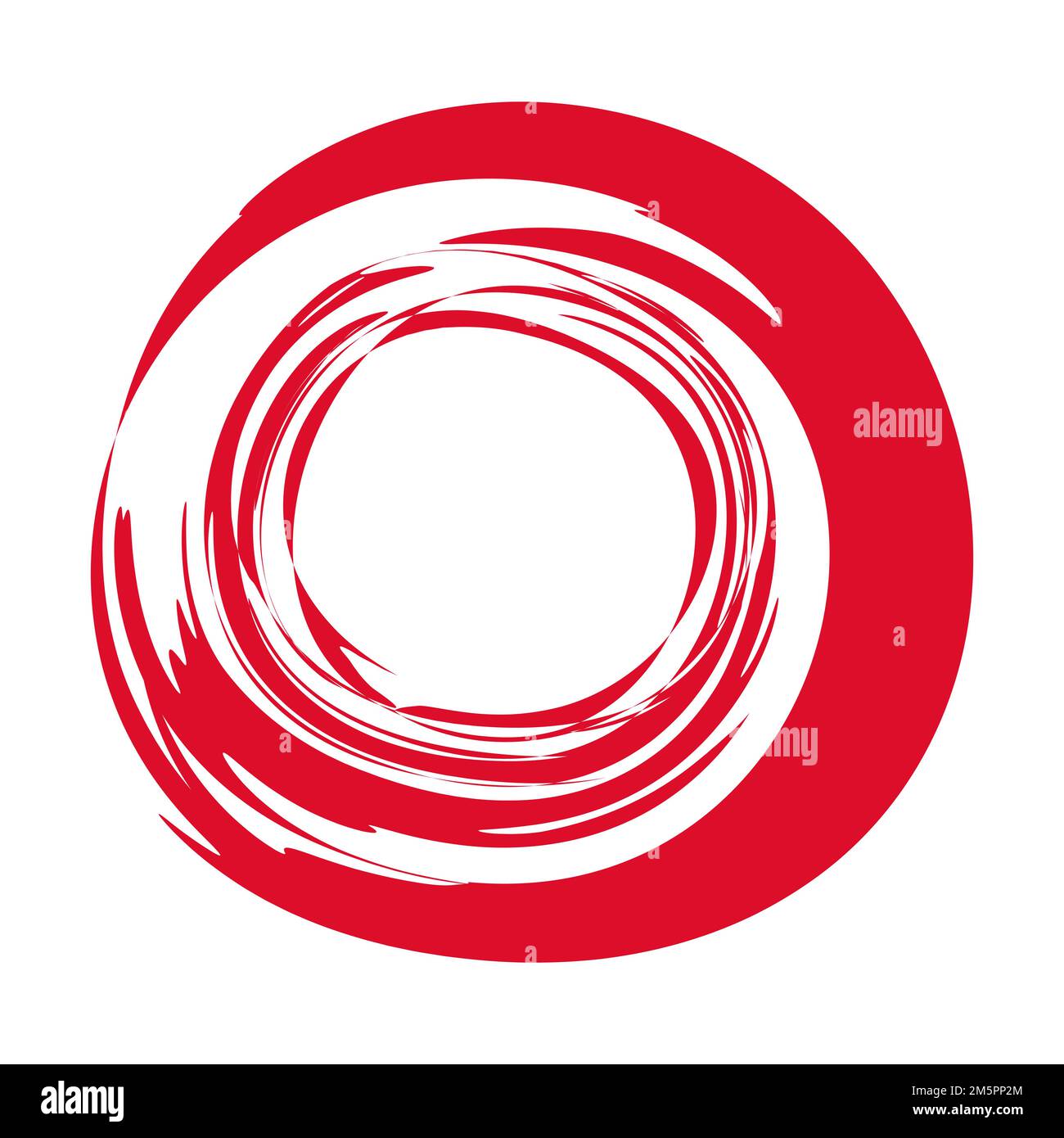 Hand painted red ink circle isolated on white background Stock Vector ...