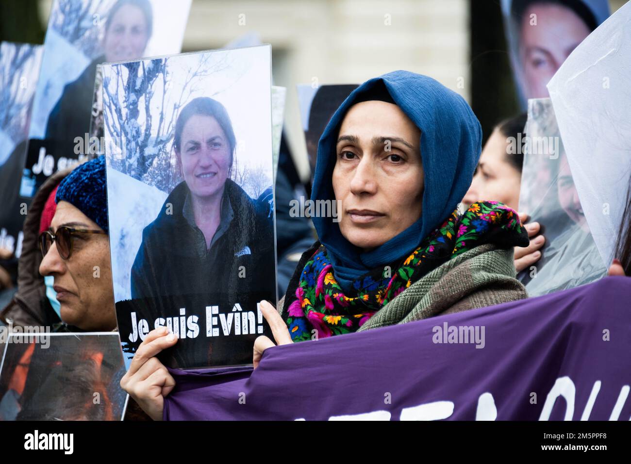 Tribute to the Kurdish activist "Evin" Emine Kara, activist assassinated on December 23 in front ...