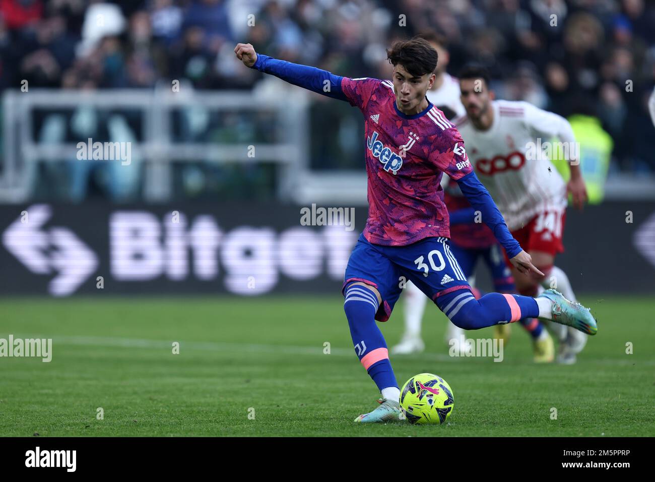 Matias Soule of Juventus Fc scores his team's first goal during the ...