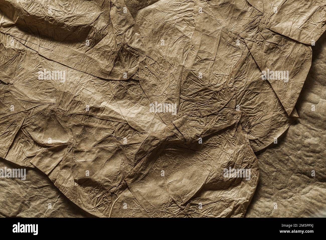 high resolution crumpled vintage brown paper texture close up Stock ...