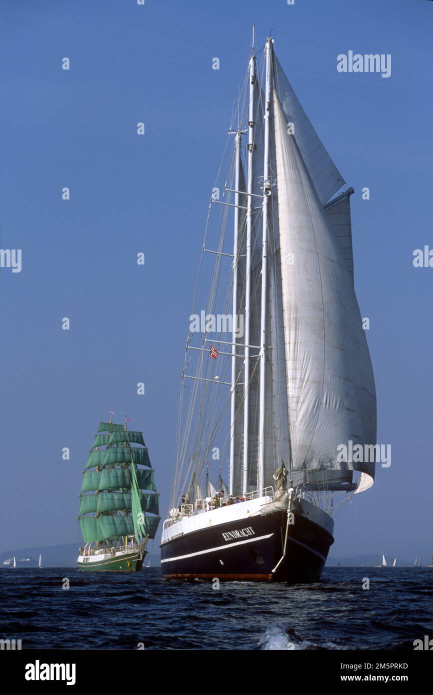 Dutch schooner Eendracht, Stavanger race start, 2004 Stock Photo - Alamy