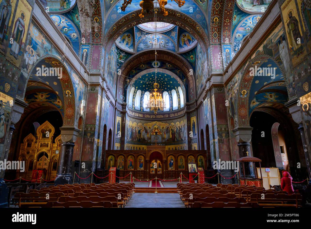 Interior of the Panteleimon Cathedral of the Christian New Athos Simon ...