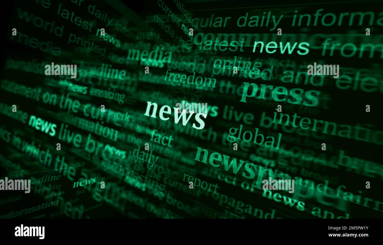 News headline news across international media with information overload ...