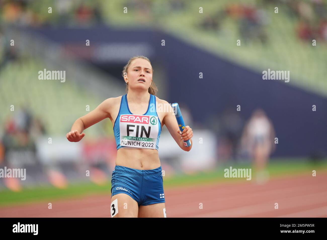 Finland women's 4x100 relay (Anna Pursiainen). Eurocup Munich 2022 ...