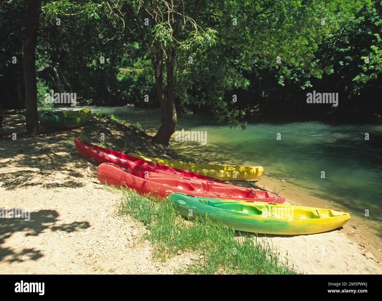 Canoes on the Argens river in Correns Stock Photo - Alamy
