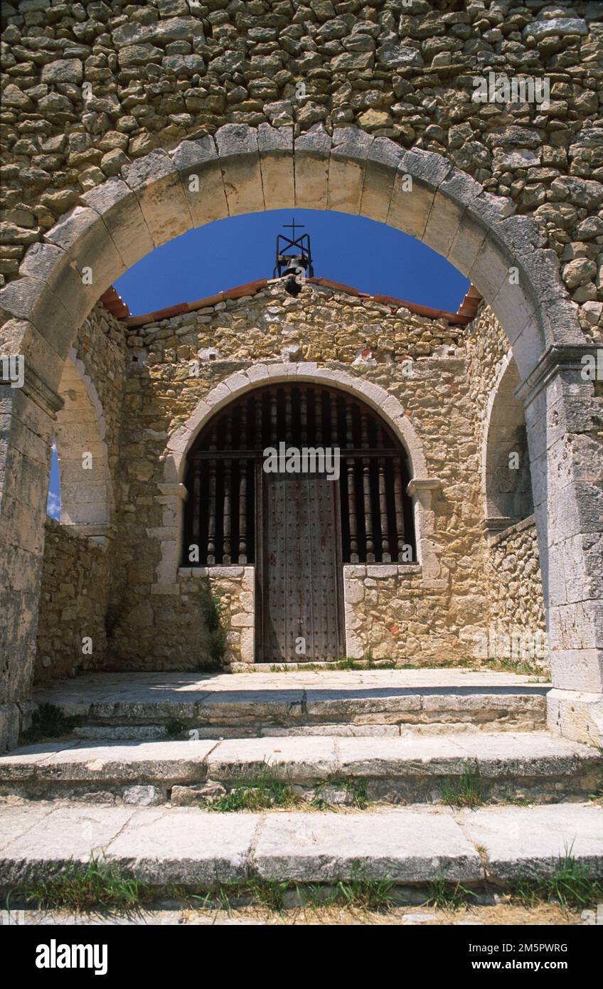 Chapel of the old typical perched village of Bargème, the highest in ...