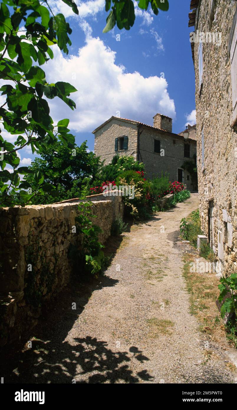 Old typical perched village of Bargème, the highest in the Var Stock ...