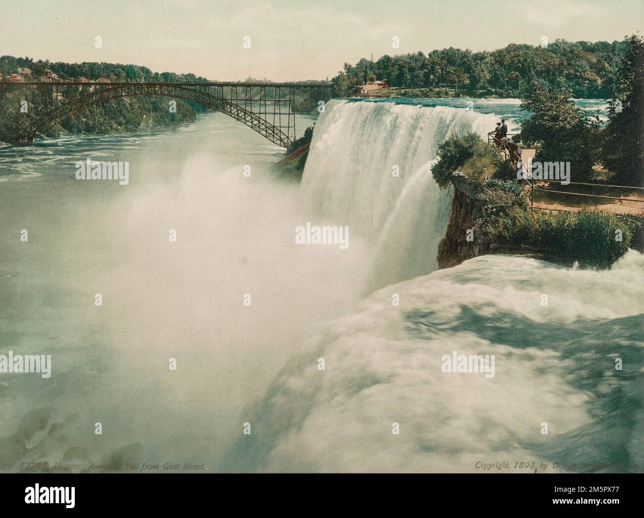 Niagara, American Fall from Goat Island, New York State USA, c 1898 ...