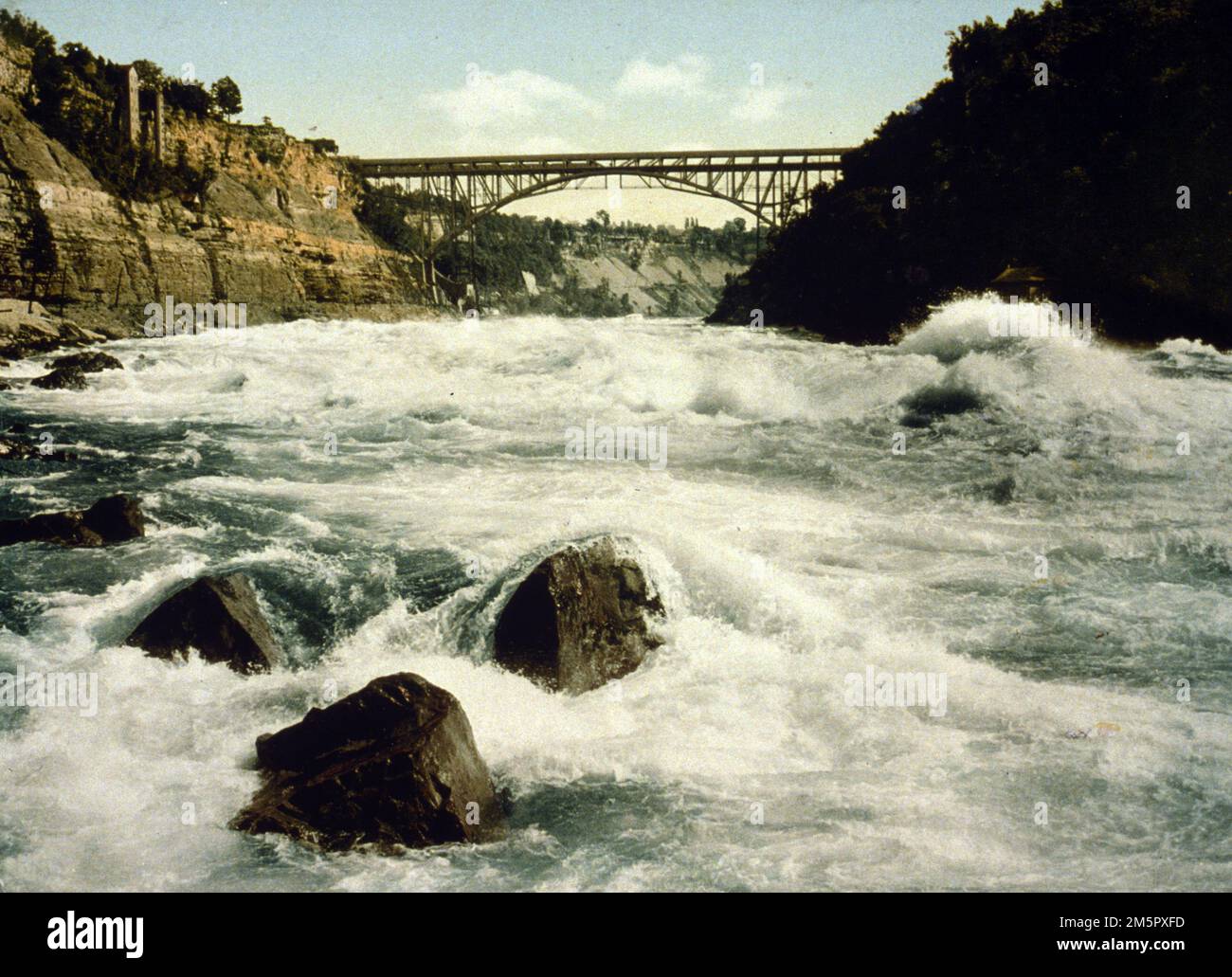 Whirlpool Rapids and Lower Steel Arch Bridge, Niagara Falls, New York ...