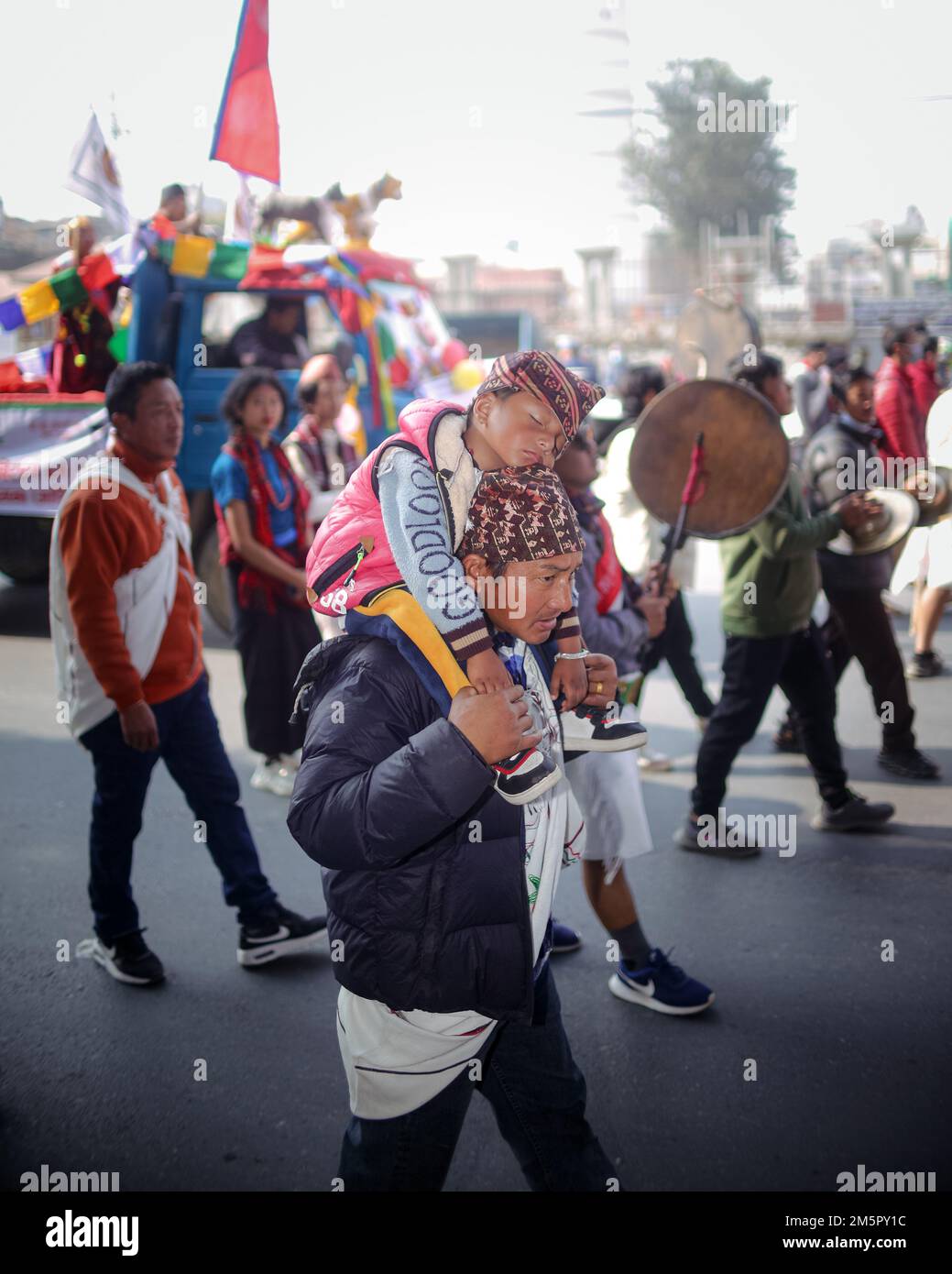 Nepal. 30th Dec, 2022. Members of Tamu Community rally in Nepali ...