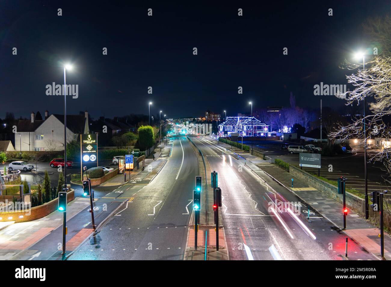 View of the Great North Road in Gosforth in the city of Newcastle upon ...