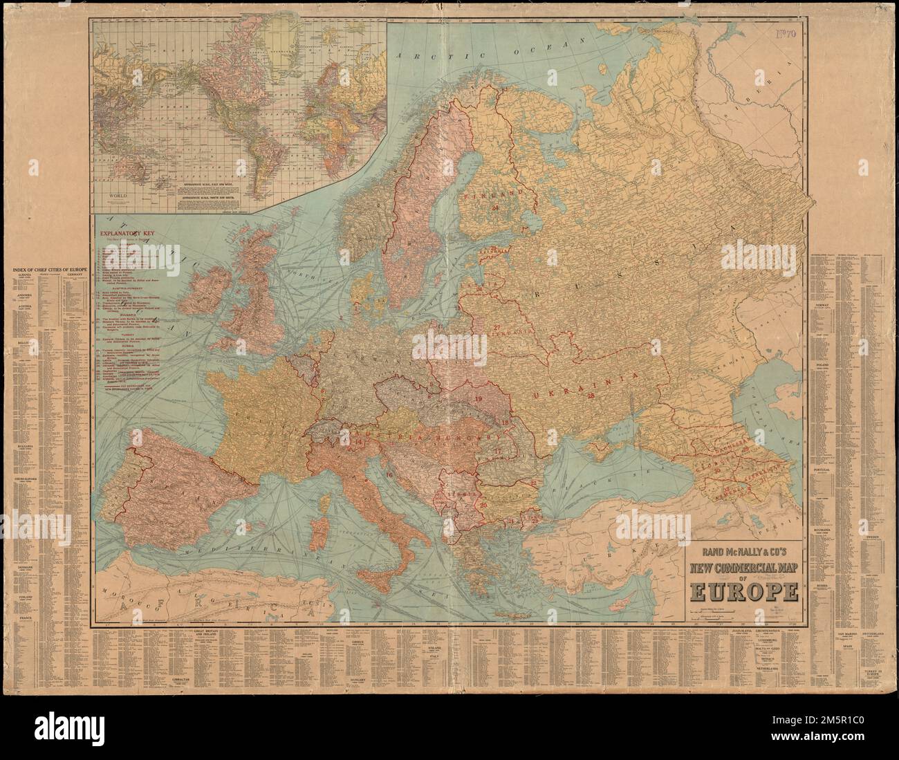 Rand McNally & Co's new commercial map of Europe. Shows 1914 boundaries ...