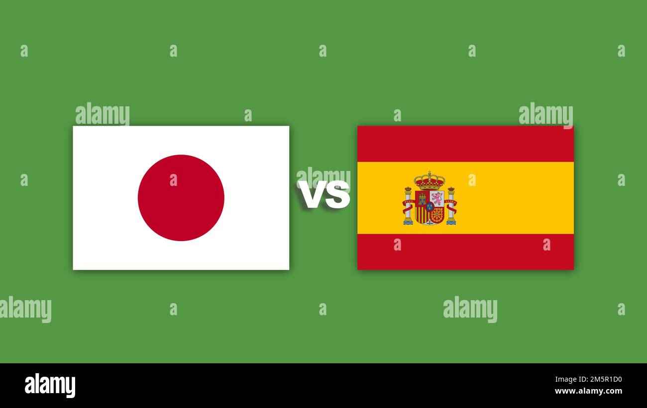 japan vs spain Football Match Design Element Stock Photo - Alamy