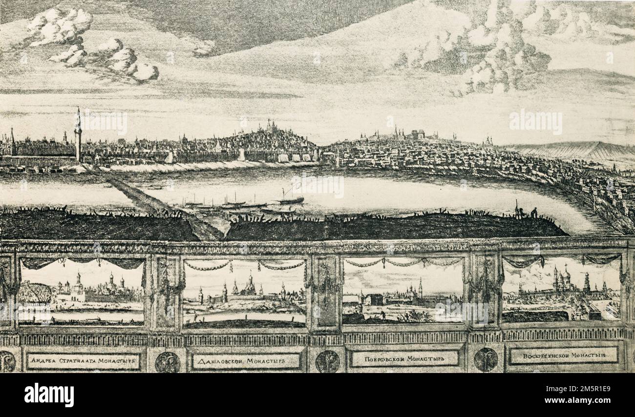Part Of Engraving, View From Stone Bridge From Zamoskvorechye By Pieter ...