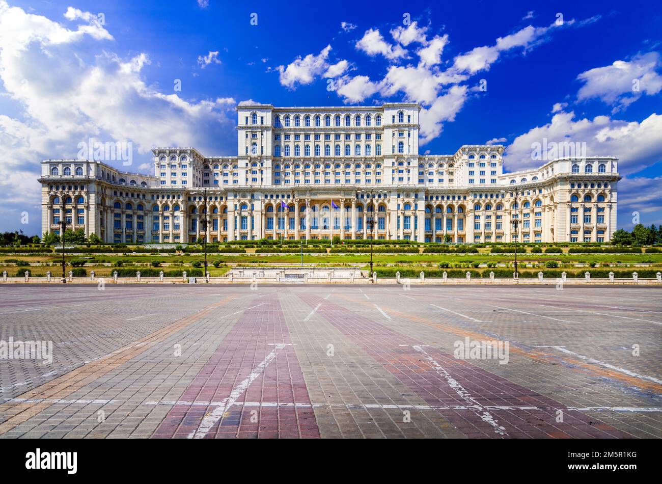 Bucharest, Romania. Parliament building or People's House in romanian ...