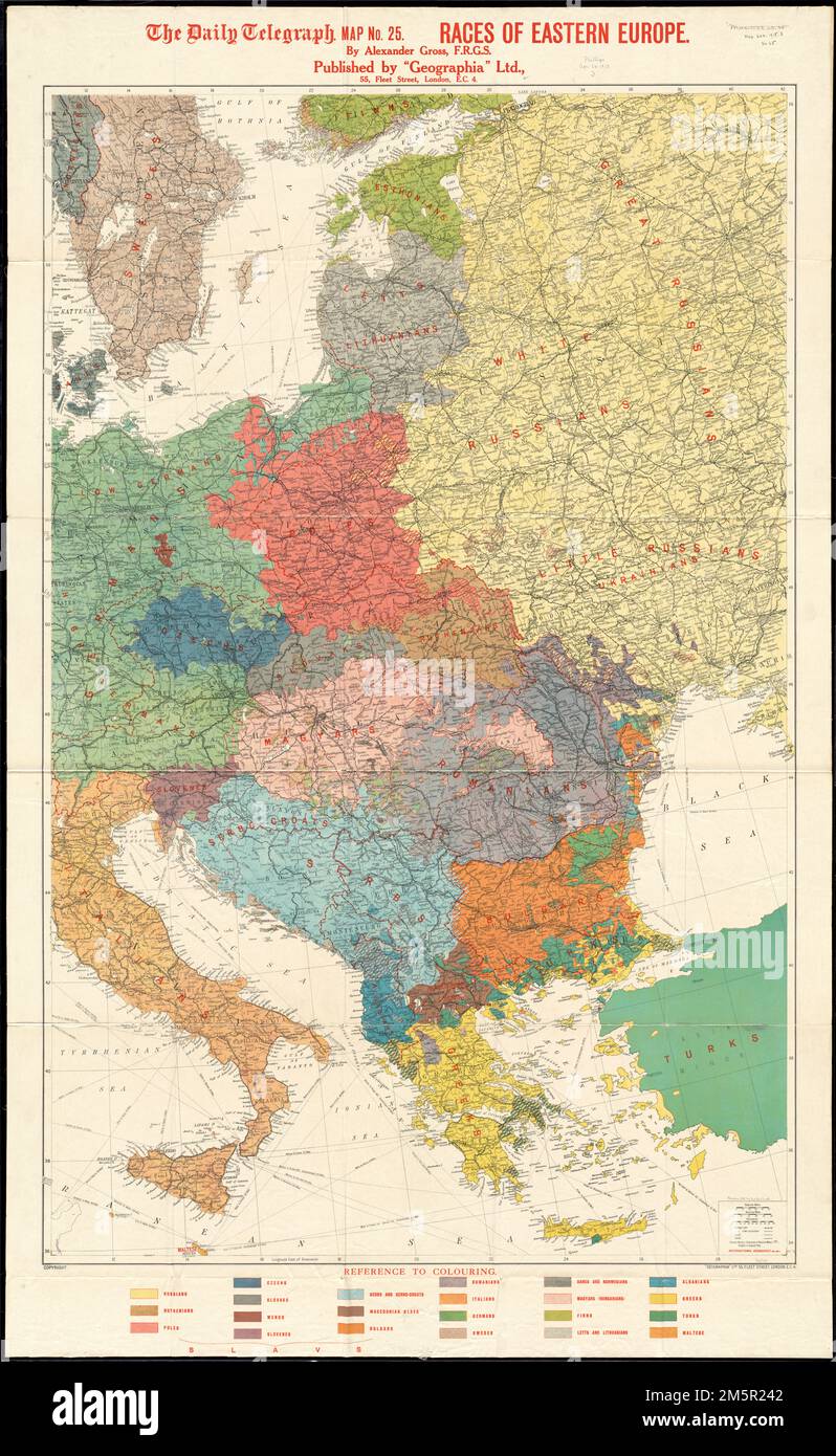 The Daily Telegraph map no. 25 : races of Eastern Europe. Relief shown ...