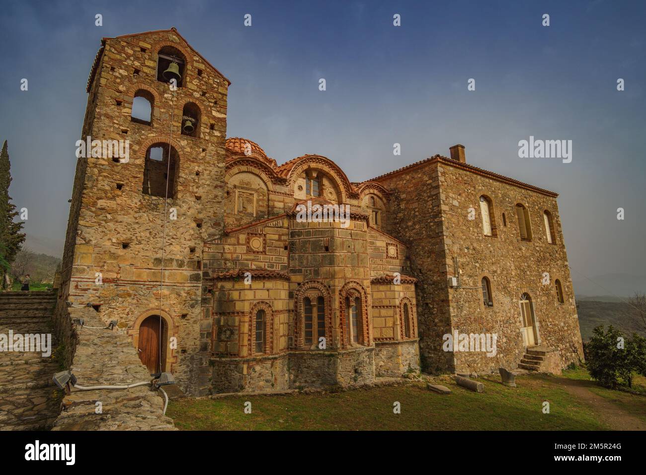 View from the Byzantine city of Mystras, Greece. The city of Mystras is ...