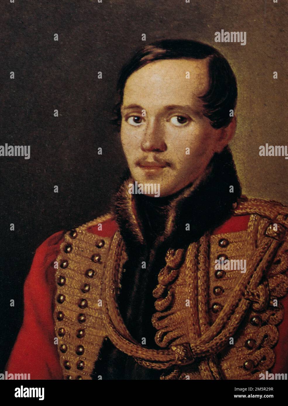 Portrait Of Mikhail Lermontov. Russian Romantic Writer, Poet And ...