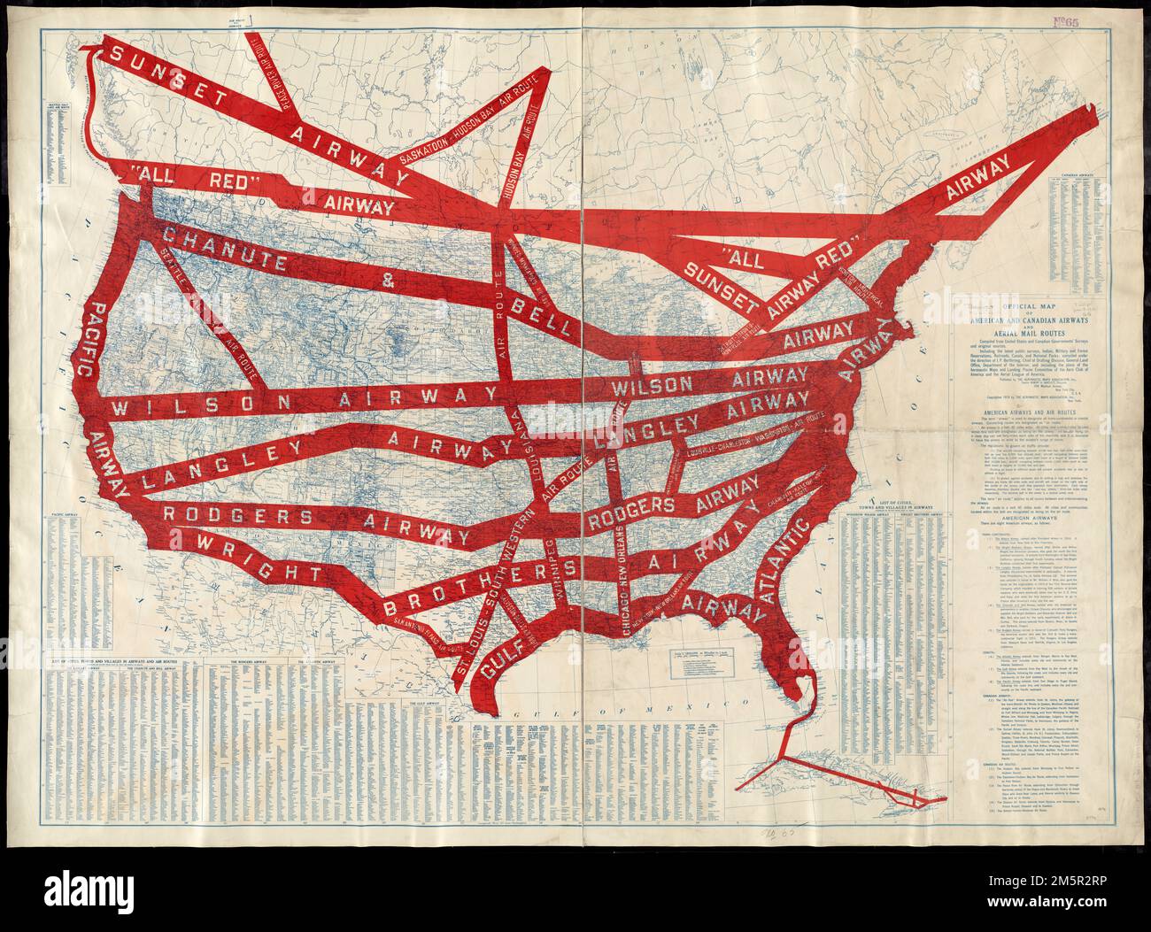 Official map of American and Canadian airways and aerial mail routes ...