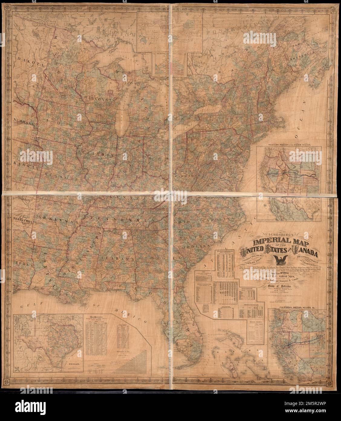 Schonberg's imperial map of the United States and Canada : constructed ...