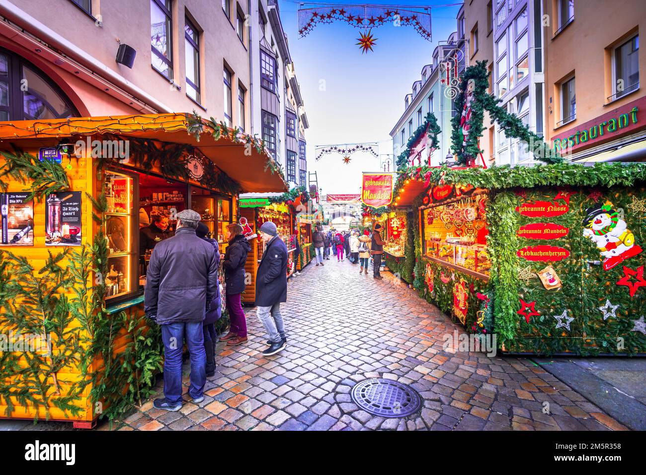 Dresden, Germany - December 2016: Traditional winter fair at the ...