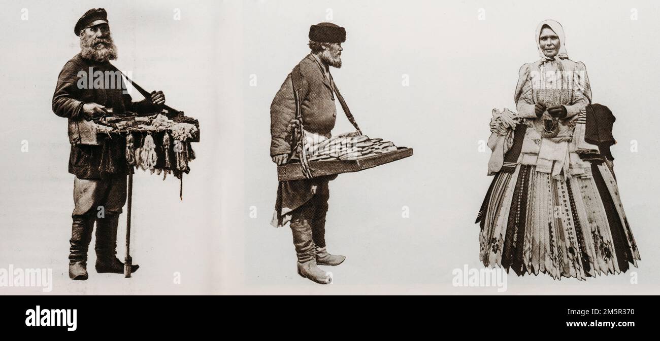 People Of Late 19th Century. Haberdasher, Pie Seller, Handkerchief ...