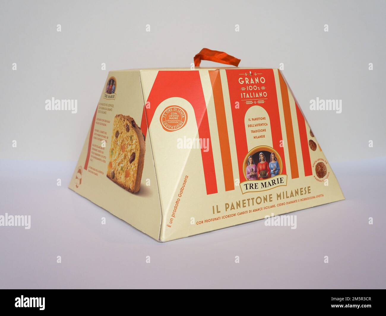 MILAN, ITALY - CIRCA DECEMBER 2022: Tre Marie Milanese panettone ...