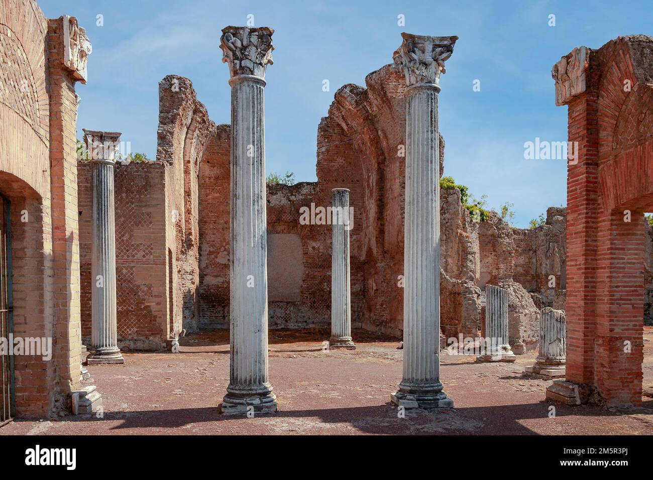 Fluted marble columns in Three Exedras Hall Hadrian’s Villa Tivoli ...
