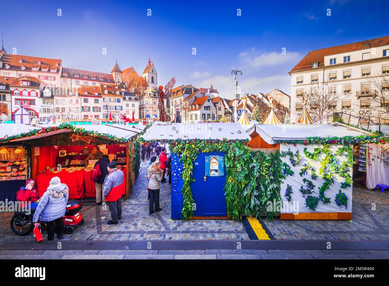 Basel, Switzerland - December 2017. Basler Weihnachtsmarkt, Christmas ...