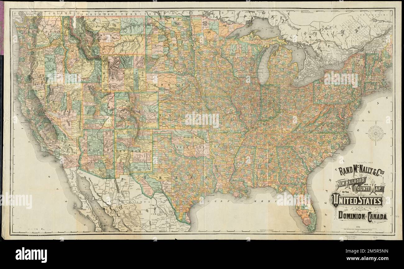 Rand McNally & Co's new railroad and county map of the United States ...