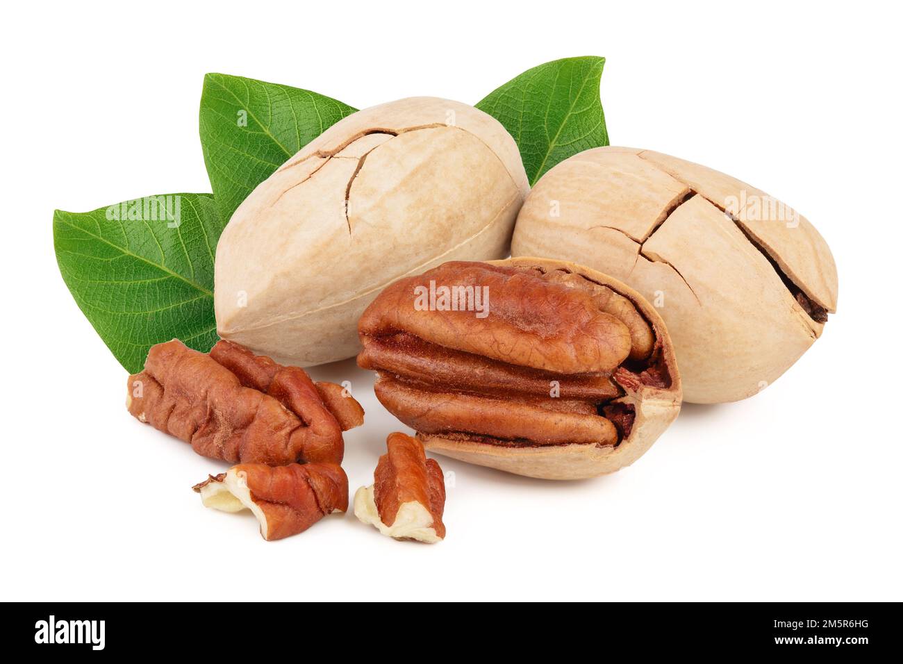 Three pecan nuts isolated on white background Stock Photo - Alamy