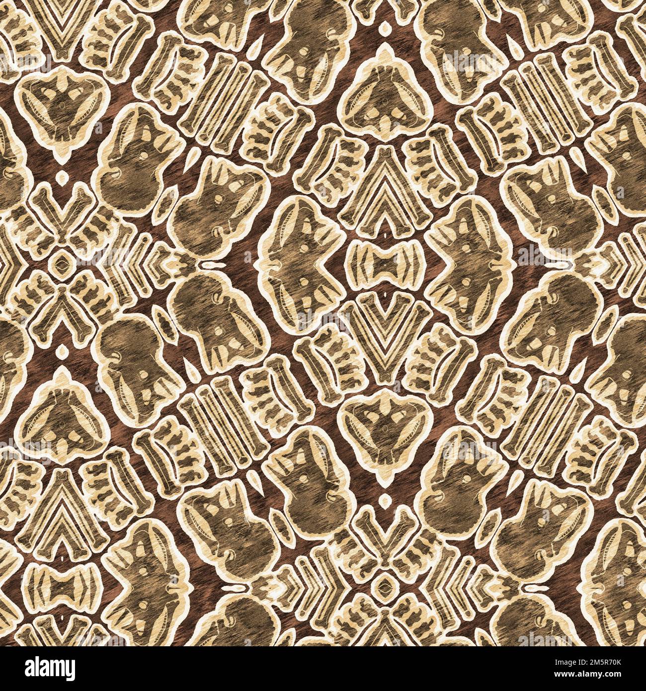 Mosaic geometric dark brown seamless texture pattern. Trendy ...