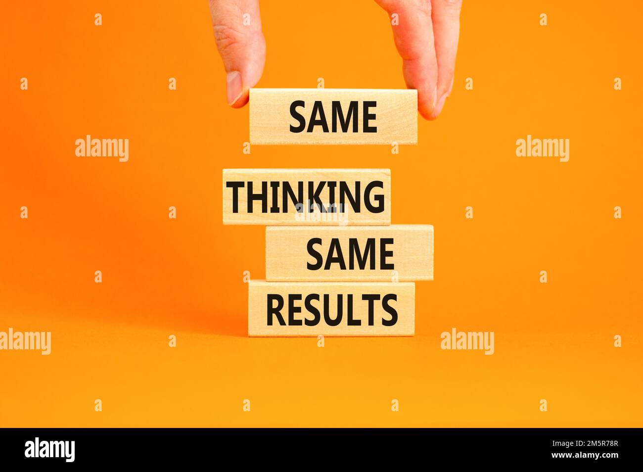 Same thinking and results symbol. Concept word Same thinking same ...