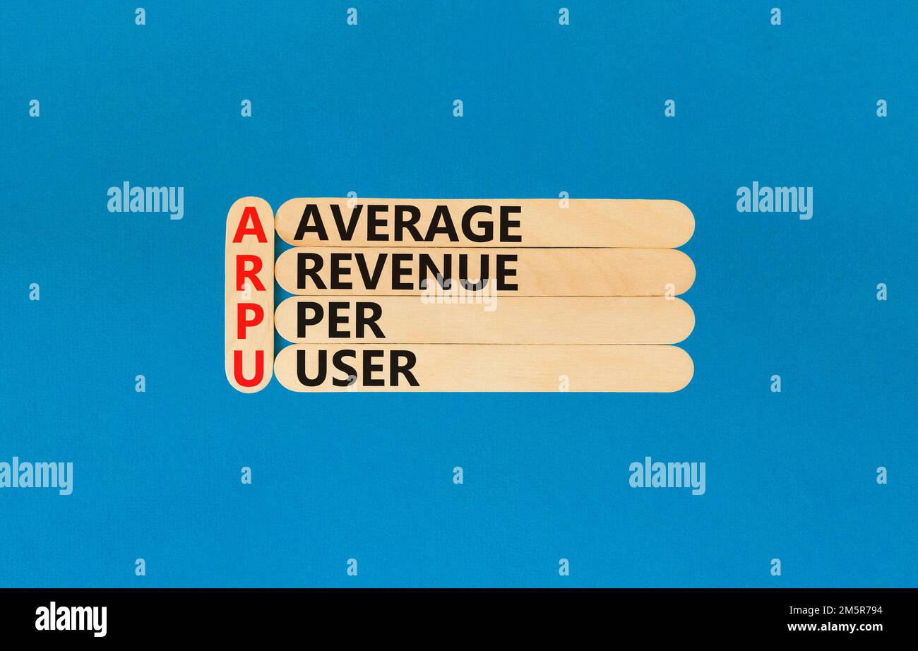 ARPU average revenue per user symbol. Concept words ARPU average ...